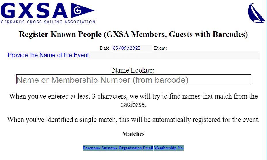 GXSA Register / Sign-In Process - Gerrards Cross Sailing Association